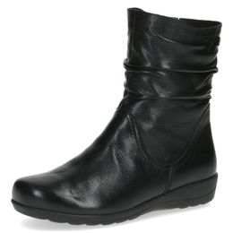 Caprice Damen Snowboots, Gr. 41schwarz, Leder, Schuhe, Keilabsatz, Outdoorboots, Kurzstiefel mit Fellimitat am Schaftrand