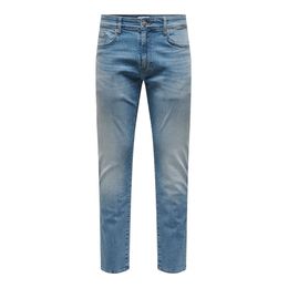 Only & Sons ONLY & SONS Herren Regular-fit-Jeans "ONSWEFT REGULAR MAT DNM NOOS", blau, Gr. 33, Abriebeffekte, Denim/Jeans, Obermaterial: 99% Baumwolle, 1%