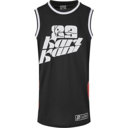 Karl Kani Herren Tanktop "Karl Kani Signature Colorblock Basketball Jersey"schwarz, rot, Gr. L, bedruckt, 100% Polyester, Tops