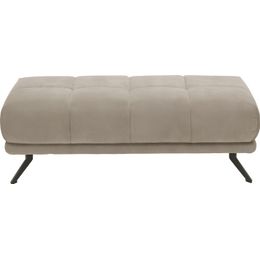 Hocker DIE PLANBAR, B:137cm H:43cm T:73cm, grau, 100% Polyester, Wohnzimmer, Hocker, "MP-IN20041", Besondere Merkmale: in modernem Polyestervelours