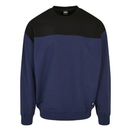 Urban Classics Herren Sweatshirt "Urban Classics Herren Upper Block Crewneck"dunkelblau, schwarz, Gr. M, 65% Baumwolle, 35% Polyester, Sweatshirts