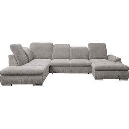 Wohnlandschaft WERK2, B:356cm H:105cm T:237cmhellgrau, 100% Polyester, Sofas, "Pula, modern, funktionell und gem&uuml;tlich", verstellbare Kopfteile, mit