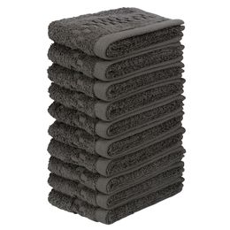 Waschlappen OTTO HOME, grau, Frottier, Waschlappen, "Regona, Seift&uuml;cher 30x30cm, flauschig und weich, 500 gr/m&sup2;", Premium Handt&uuml;cher mit Bord&uuml;re,
