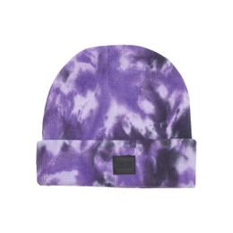Urban Classics Damen Beanie "Urban Classics Unisex Tie Dye Beanie"ultraviolet, schwarzgrau, Baumwolle, M&uuml;tzen