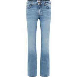 Mustang Damen Straight-Jeans "Damen Style Crosby Relaxed Straight", blau, Gr. 42, unifarben, Denim/Jeans, 99% Baumwolle, 1% Elasthan, Jeans