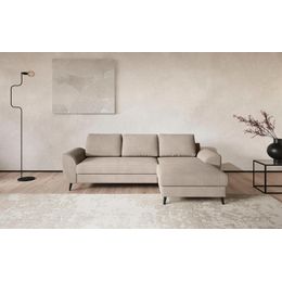 Ecksofa COTTA, B:255cm H:83cm T:154cmnature, 96% POLYESTER (PES) 4% POLYAMID(PA), Wohnzimmer, Sofas, "Terra L-Form"