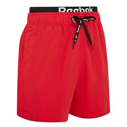 Reebok Herren Badeshorts "Todd", rot, Gr. M, unifarben, Microfaser, Polyester, Badehosen, mit Kordelzug und elastischem Bund, mit Logo, schnell