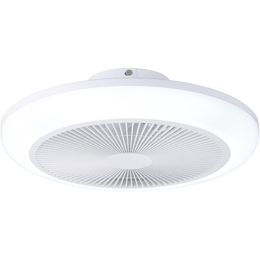 Eglo LED Deckenleuchte "SAYULITA 1 Leuchte und Ventilator - ABS - LED - 4X5,2W - IP20", 4, &Oslash; 46cm H: 14,5cm, 1 Stk.wei&szlig;, Wohnzimmer, Leuchten,