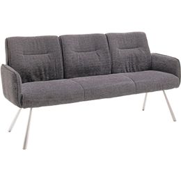 Sitzbank MCA furniture, B:183cm H:92cm T:67cmanthrazit, edelstahlfarben, Edelstahl, Stoff, Esszimmer, Sitzb&auml;nke, "Delane", Taschenfederkern,