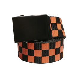 H&uuml;ftg&uuml;rtel Urban Classics "Urban Classics Unisex Check And Solid Canvas Belt 2-Pack", Damen, Gr. S/M, schwarz, orange, 100% Polyester, G&uuml;rtel H&uuml;ftg&uuml;rtel