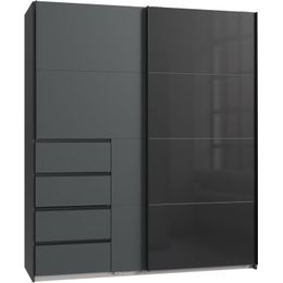 Schwebet&uuml;renschrank wimex, B:180cm H:208cm T:64cmgrafit, glas schwarz, griffe schwarz, Holzwerkstoff, Schr&auml;nke, "Bali in den Breiten 180cm, 225cm &