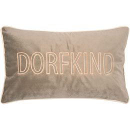 Dekokissen Pad, B:50cm L:30cmorange, taupe, schriftzug, Obermaterial: 100% Polyester, Dekokissen_Sitzkissen_Kissenh&uuml;llen, "LETTERS", farbige Keder,