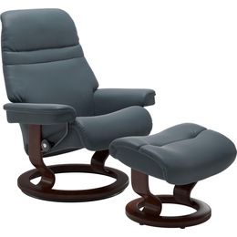 Relaxsessel stressless, B:79cm H:103cm T:73cm, blau, Leder BATICK: BATICK ist ein leicht korrigiertes, durchgef&auml;rbtes und genarbtes M&ouml;belleder, bei