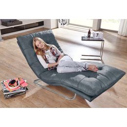 Relaxliege W.Schillig, B:75cm H:91cm T:170cm, blau, Longlife Xtra-Leder Z69: Das feinnarbige, gedeckte Softleder Z69 besticht durch seine
