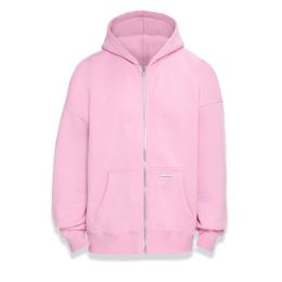 DROPSIZE Herren Sweatjacke "Dropsize Herren Bazix Republiq Super Heavy Rib Zipper"pink, Gr. S, unifarben, 80% Baumwolle, 20% Polyester, Sweatjacken