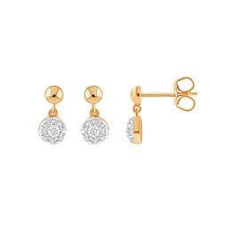 Lady Damen Paar Ohrstecker, Diamanten, gold, Diamanten, Ohrringe