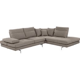 Ecksofa Calia italia, B:288cm H:90cm T:232cm, grau, Synthetische Faser (100% Polyester), Wohnzimmer, Sofas, "Toby Wing, B/T: 288/232 cm, Designsofa