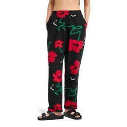 Quiksilver Damen Schlupfhose "Lomas Hemp"schwarz street floral 64, Gr. L, Obermaterial: 55% Walkfrottier, 45% Hanf;, Hosen