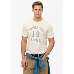 Superdry Herren Rundhalsshirt "ATHLETIC ESS TEE"desert bone, Gr. XXL, bedruckt, Single Jersey, Obermaterial: 100% Seide, Shirts