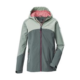 Funktionsjacke Killtec "KOS 158 GRLS JCKT", M&auml;dchen, Gr. 128, grasgr&uuml;n, Obermaterial: 100% Polyester;Futter: 100% Polyester, Jacken Funktionsjacke, Wind- und wasserdichte M&auml;dchenjacke mit Teflon EcoElite&trade;