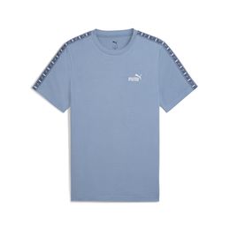 Puma Herren T-Shirt "ESS TAPE TEE", blau, Gr. XXL, bedruckt, Jersey, Obermaterial: 100% Baumwolle, Shirts, sportlicher Stil, Kurzarm, aus Baumwolle