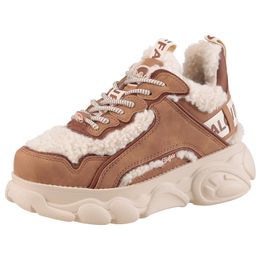 Buffalo Damen Plateausneaker "CLD CHAI WARM", Gr. 41, braun, Nubuklederimitat, Textil, Schuhe, High Top Sneaker, Schn&uuml;rboots, Winterboots mit Memory