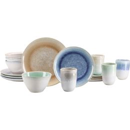 Creatable Kombiservice "Aquarius", 16 Stk., bunt, Geschirr-Sets, Spezialglasur, handwerklicher Look