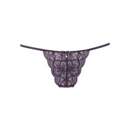 Lascana Damen String "Nikoletta", Gr. 44, lila, Spitze, Obermaterial: 90% Polyamid, 10% Elasthan, Unterhosen, aus floraler Spitze mit Accessoire in