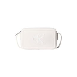 Calvin Klein Damen Mini Bag "BOLD CK CAMERA BAG"wei&szlig; alyssum, Lederimitat, Taschen, kleine Damen-Umh&auml;ngetasche, Schultertasche, Kamerabag mit CK-Logo