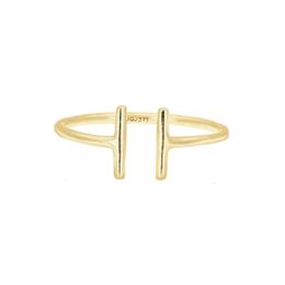 Elli Premium Damen Fingerring "Geo Trend Look Statement Offen 375 Gelbgold", 54mm, ohne Stein, Gelbgold 375, 1,35mmgold, Gelbgold 375, Fingerringe