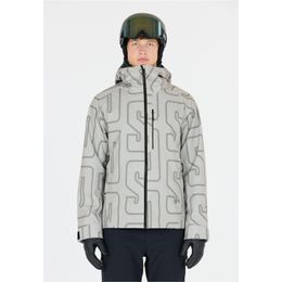 SOS Herren Skijacke "Cervinia", grau, Gr. M, bedruckt, unifarben, 100% Polyester, Jacken, Mit hochfunktionalem Wetterschutz