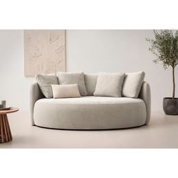 2,5-Sitzer OTTO products, B:200cm H:90cm T:123cmhellbeige, Sofas, "Kaarl, rundes Loungesofa, Sofa mit Kissen, perfekt gepolstert", Webstoff, in f&uuml;nf