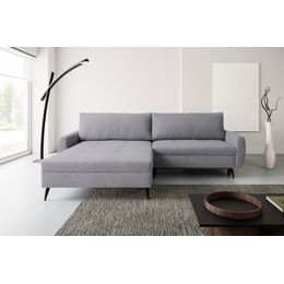 Ecksofa WERK2, B:273cm H:97cm T:167cmhellgrau, 92% Polyester, 8% Nylon, Wohnzimmer, Sofas, "Figo inkl. Bettfunktion und Bettkasten, bequem, Breite