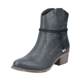 Rieker Damen Bikerboots "Rieker Stiefelette Lederimitat", Gr. 36, blau, Lederimitat, Schuhe