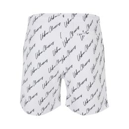 Urban Classics Herren Badeshorts "Urban Classics Herren Pattern Swim Shorts", wei&szlig;, Gr. 4XL, 100% Polyester, Badehosen