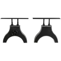 Tischbein Sit, B:70cm H:72cm T:12cm, grau, Metall, Tischbeine, mit Dekor-Kurbelrad