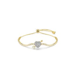 Swarovski Damen Armkette "Schmuck Geschenk Idyllia Armband", Metallmixgelbgoldfarben, metallfarben, kristallwei&szlig;, kristallwei&szlig;, Metallmix, Armb&auml;nder,