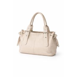 Damen Schultertasche "Bergamo", Collezione Alessandrobeige, Leder, Taschen, aus echtem Leder, Made in Italy