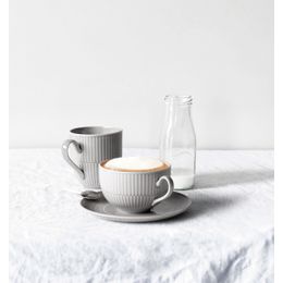 Seltmann Weiden Becher "Amina", &Oslash; 12cm x 9,6cm, 360ml, 1, grau, Trinkgef&auml;&szlig;e, Kaffeebecher, Tasse, mit Relief