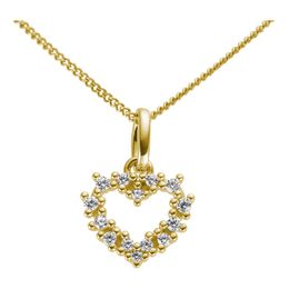 Firetti Damen Kettenanh&auml;nger "Schmuck Geschenk Gold 333 Halsschmuck Anh&auml;nger Herz", 0,1 P2 = erkennbare Einschl&uuml;sse, Diamanten Gelbgold 333, 0,59