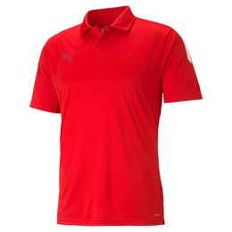 Puma Herren Poloshirt "TEAMLIGA SIDELINE POLO", rot, Gr. M, unifarben, Interlock, Obermaterial: 100% Polyester, Shirts, gerade Passform, Kurzarm, f&uuml;r