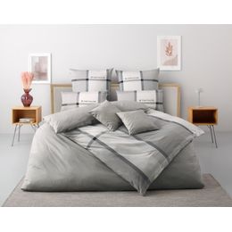 Bettw&auml;sche Tom Tailor HOME "Lenny in Gr. 135x200 oder 155x220 cm", grau, B/L: 135cm x 200cm, 1 Stk., 1 Stk., Renforc&eacute;, B/L: 80cm x 80cm, 3 Stk., Renforc&eacute;, Obermaterial: 100% Baumwolle, Bettw&auml;sche, Bettw&auml;sche, mit GRATIS-Zugabe: Kissenh&uuml;lle 1tlg., in Biber und Renforc&eacute; erh&auml;ltlich