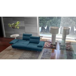 3-Sitzer Calia italia, B:208cm H:90cm T:113cm, blau, Synthetische Faser (100% Polyester), Sofas, "Toby Wing, 208 cm breit, Designsofa mit hohem