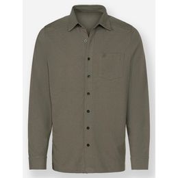 Marco Donati Herren Langarmhemd, gr&uuml;n, Gr. 43, meliert, 49% Baumwolle, 46% Polyester, 5% Elasthan, Hemden