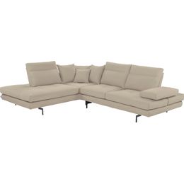 Ecksofa Calia italia, B:288cm H:90cm T:232cm, beige, Leder BULL (100% Leder), Wohnzimmer, Sofas, "Toby Wing, B/T: 288/232 cm, Designsofa, Premium