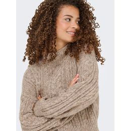 Only Damen Stehkragenpullover "ONLIDA LIFE LS HIGH NECK KNT"chestnut detail:melange, Gr. S, meliert, Strick, Obermaterial: 82% Polyester, 14%