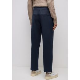Street One Damen Stoffhose, blau, Gr. 46, unifarben, Stoff, 70% Viskose, 25% Polyester, 5% Elasthan, Hosen, High Waist