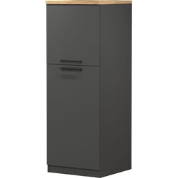 Vorratsschrank KOCHSTATION, B:60cm H:165cm T:60cm, schwarz, K&uuml;che, Schr&auml;nke, "KS-Sole,Hauswirtschaftsschrank,Stauschrank,K&uuml;chenschrank", Breite/H&ouml;he