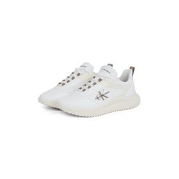 Herren Sneaker "EVA RUNNER LOW LACE ML MIX", Calvin Klein Jeans, Gr. 42, beige, Synthetik, Textil, unifarben mit Farbeinsatz, Schuhe, mit leichter