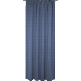 Vorhang WIRTH, B:150cm H:255cm, blau, Baumwolle, Leinen, Modal, Wohnzimmer, Gardinen, "Wiessee", nach Ma&szlig;